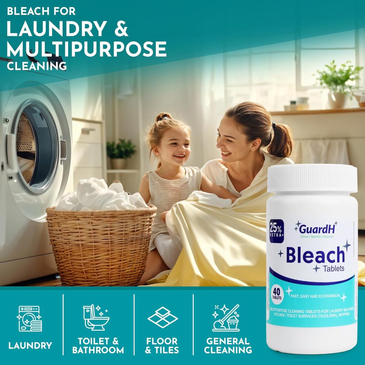 Bleach Tablets 40 Count – GuardH – GuardH LLP | Bleach Tablets ...